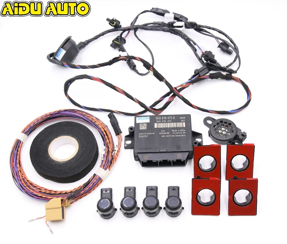 5KD919475B Rear OPS 4K Park Pilot 4 Parking Sensors Kit For VW Golf 6 ...
